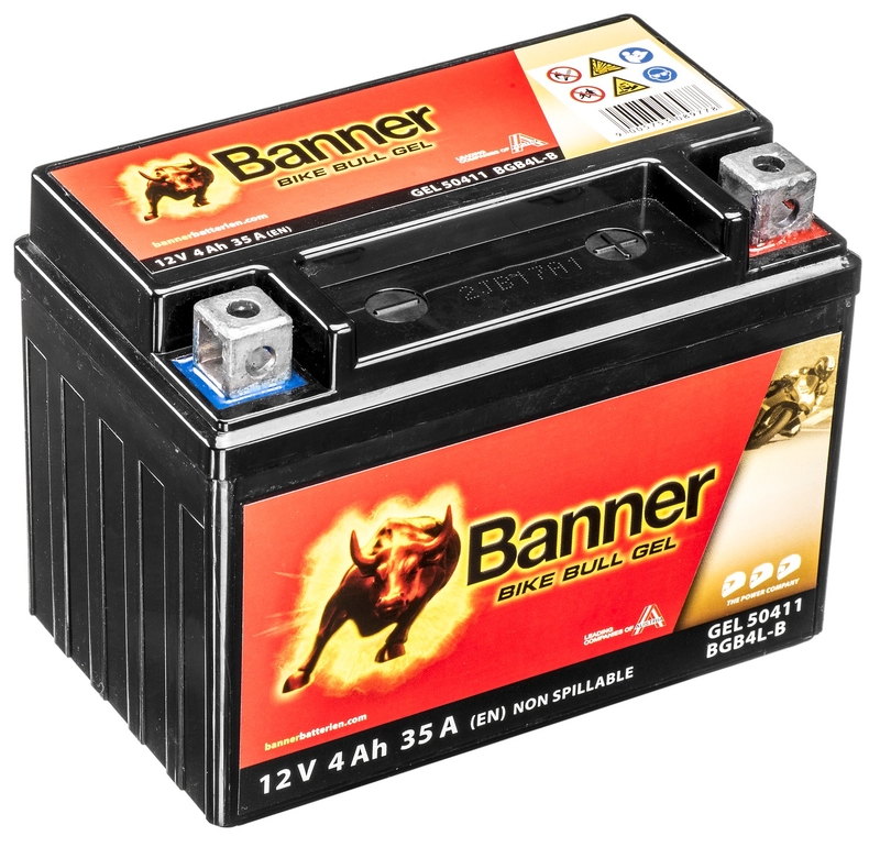 Baterie Gel Banner Bike Bull Gel 12V, YB4L-B, 4AH, 40A | Motozem.ro