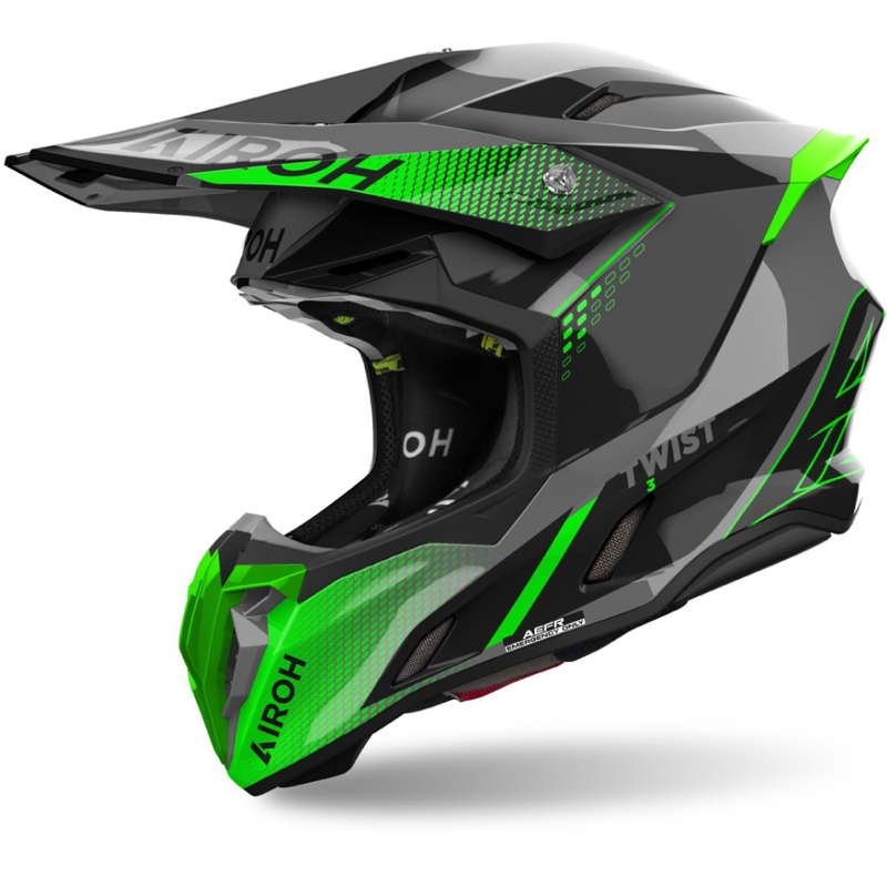 Casca motocross Airoh Twist 3 Shard 2024 verde lucios | Motozem.ro