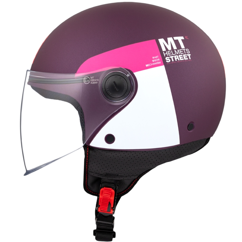 Casca moto open MT STREET INBOARD C8 violet-roz mat | Motozem.ro